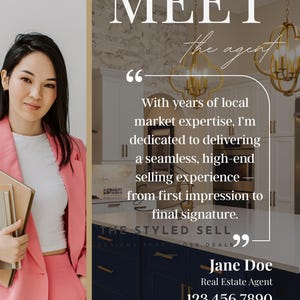 Meet the Agent Instagram Post Template | Canva for Realtors | Luxury Branding | Editable Social ...