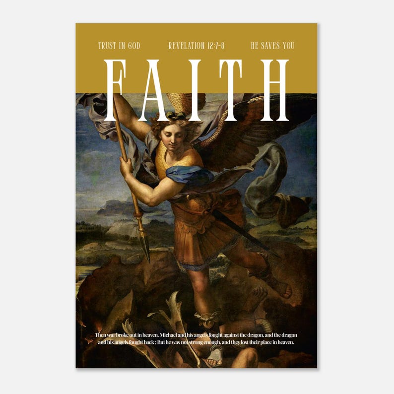 Poster FAITH St Michael | Poster De St Michel | Affiche Renaissance ...
