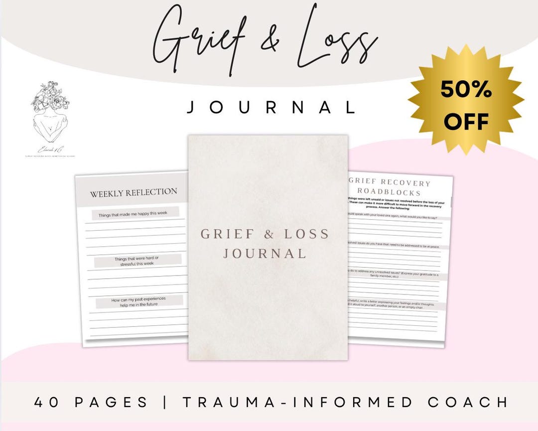 Grief & Loss Journal: Printable Healing Workbook for Bereavement (PDF ...