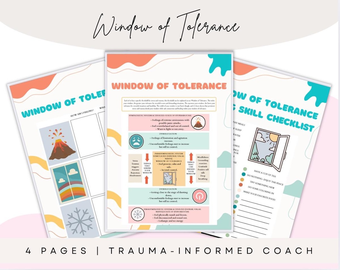 Window of Tolerance Printable Guide: Emotional Regulation & Coping ...