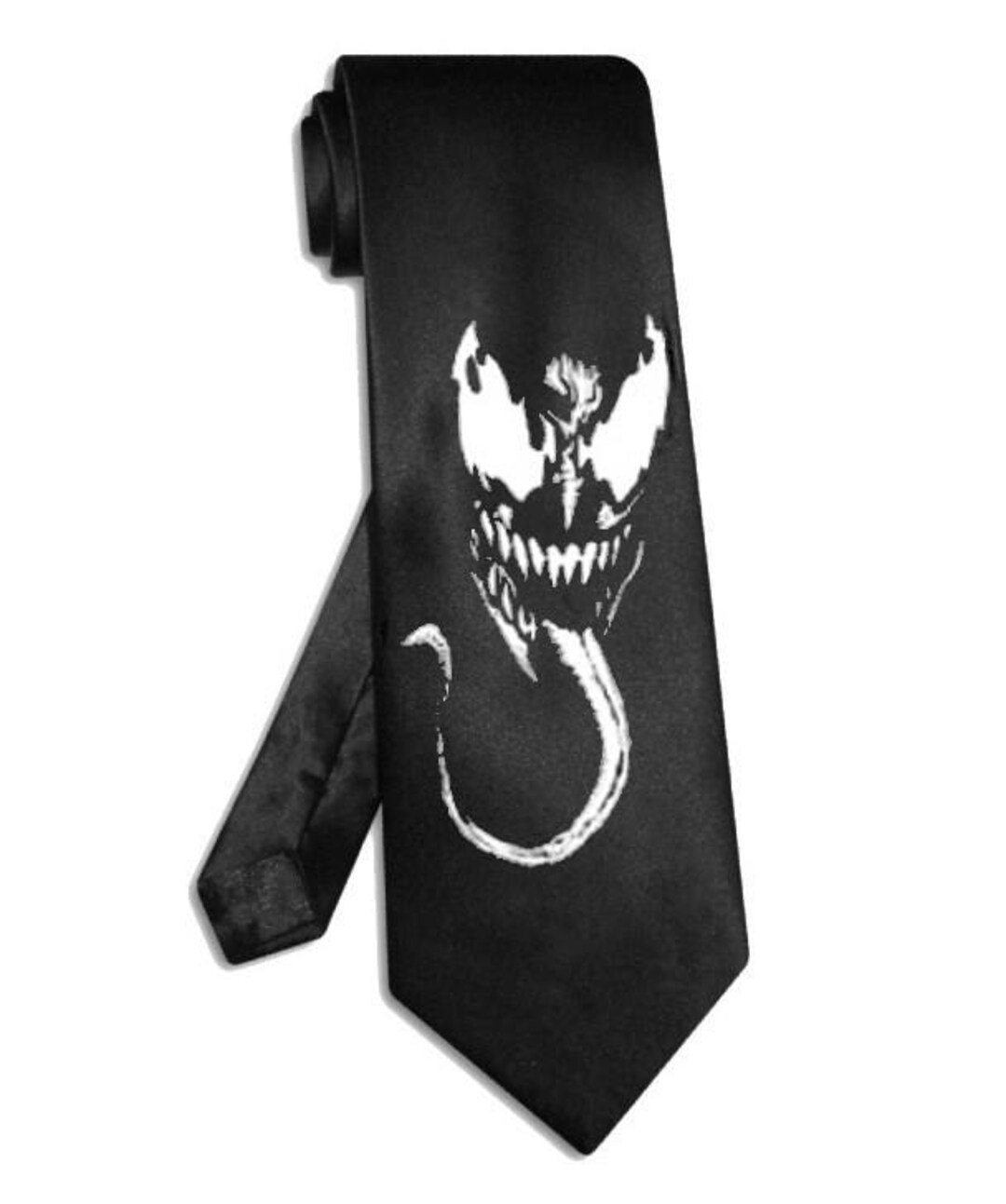 Spiderman Venom Necktie Black Satin Silk Superhero Avenger Tie - Etsy