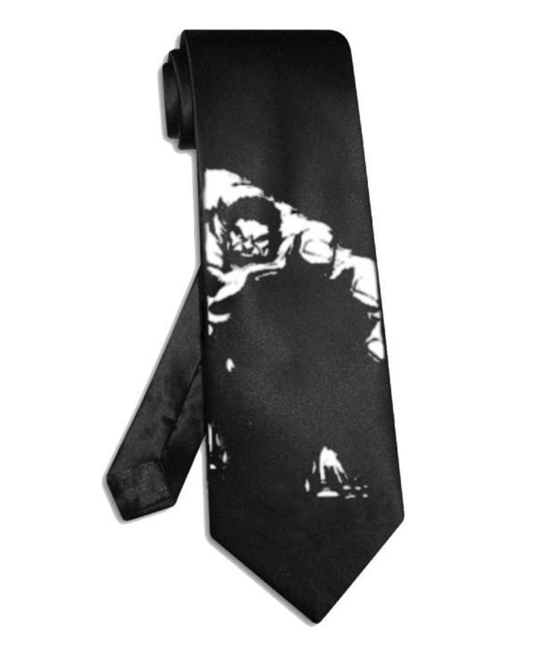 Hulk Necktie: Black Satin Silk Avengers Tie - Etsy