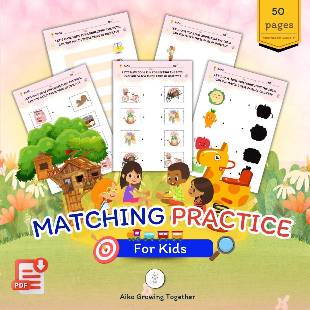 Matching Worksheets for Preschool Kindergarten Grade 1 Visual ...