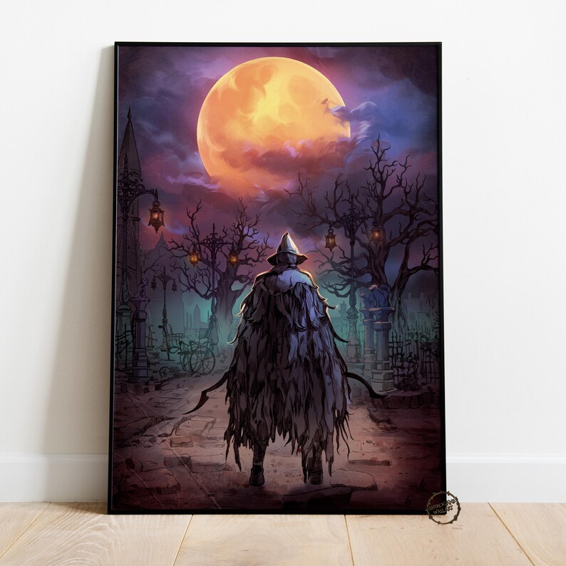 Bloodborne Poster | the Hunter Wall Decor | Rolled Canvas Print | Gift ...