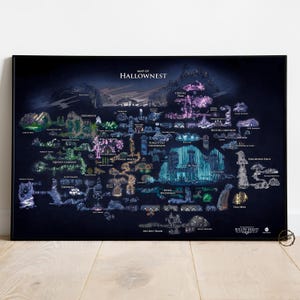 Hallownest Map Poster | Hollow Knight Wall Decor | Rolled Canvas Print ...