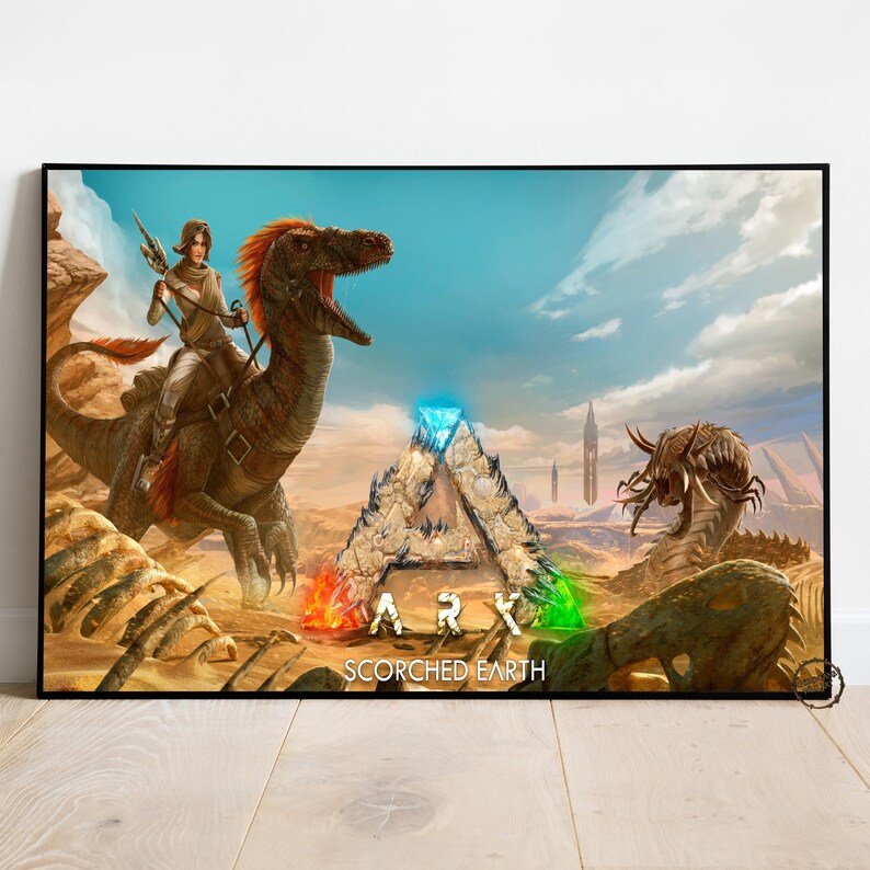 Ark Survival Evolved Poster | Survival Game Wall Decor | Rolled Canvas ...