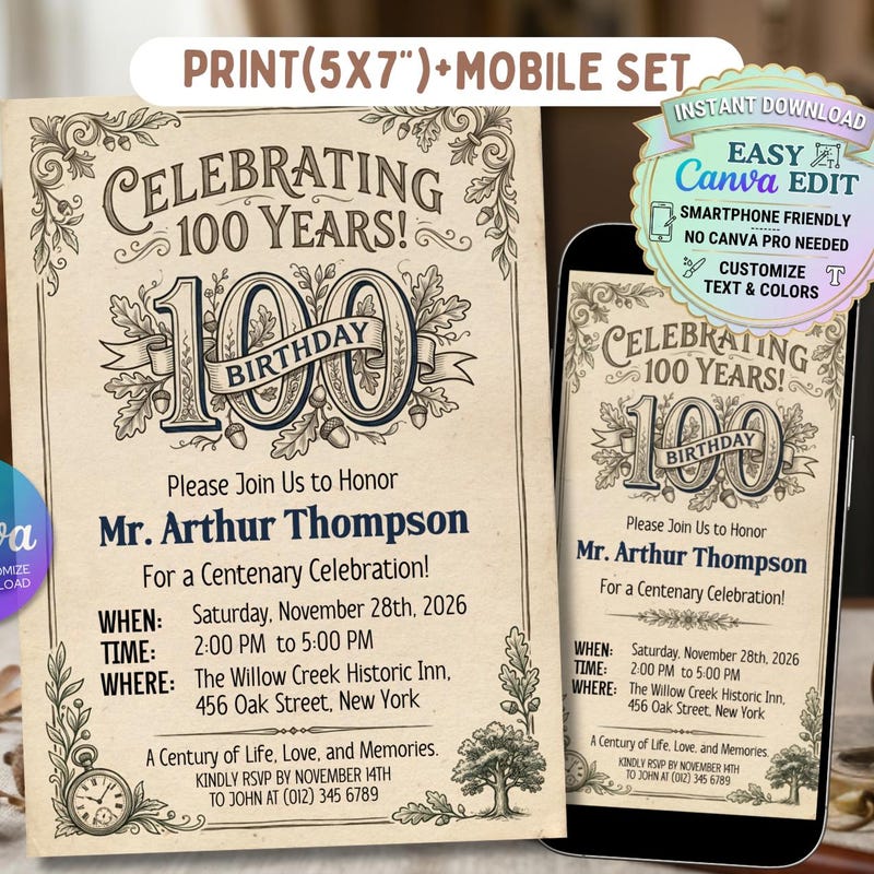Centenarian Celebration - Etsy