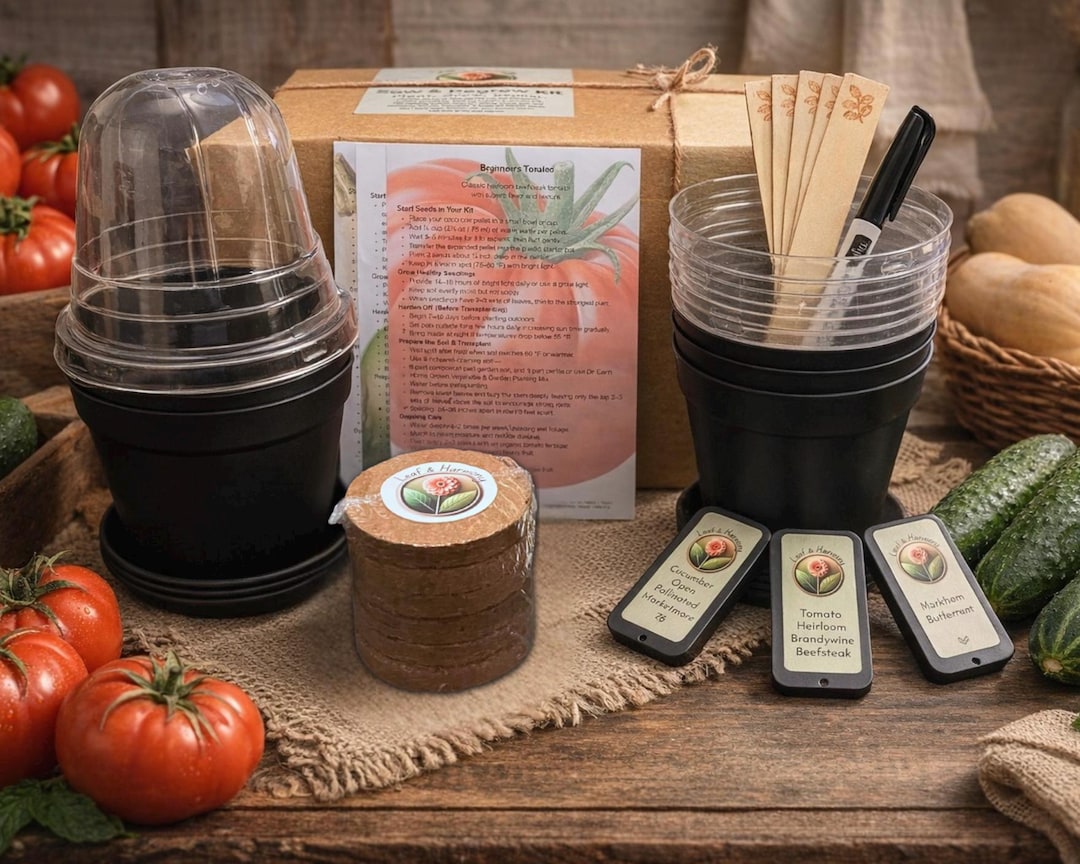 Heirloom Vegetable Seed Starter Kit – Reusable 6-pot Garden, Tomato ...