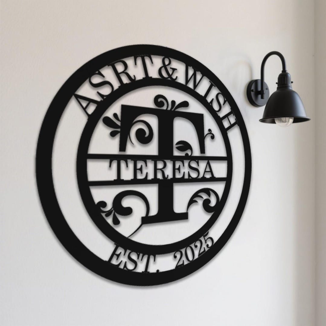 Personalized Metal Last Name Sign: Custom Monogram, Outdoor Plaque - Etsy