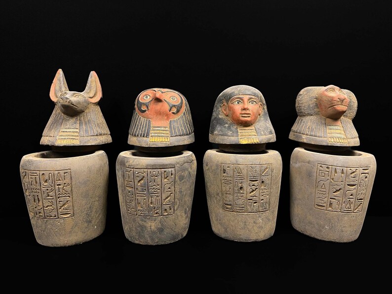 Old-fashioned Organs Jars (canopic Jars ) Four Organs Jars Made From ...