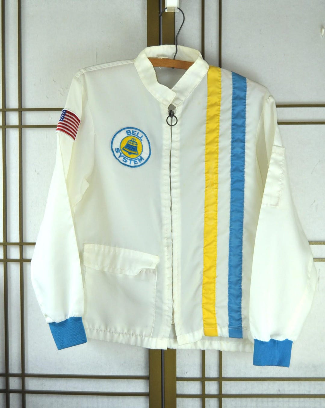 Vintage 80s 70s Mechanics Style Windbreaker Jacket Bell System ...