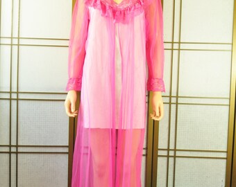 Pink Sheer Robe | Etsy