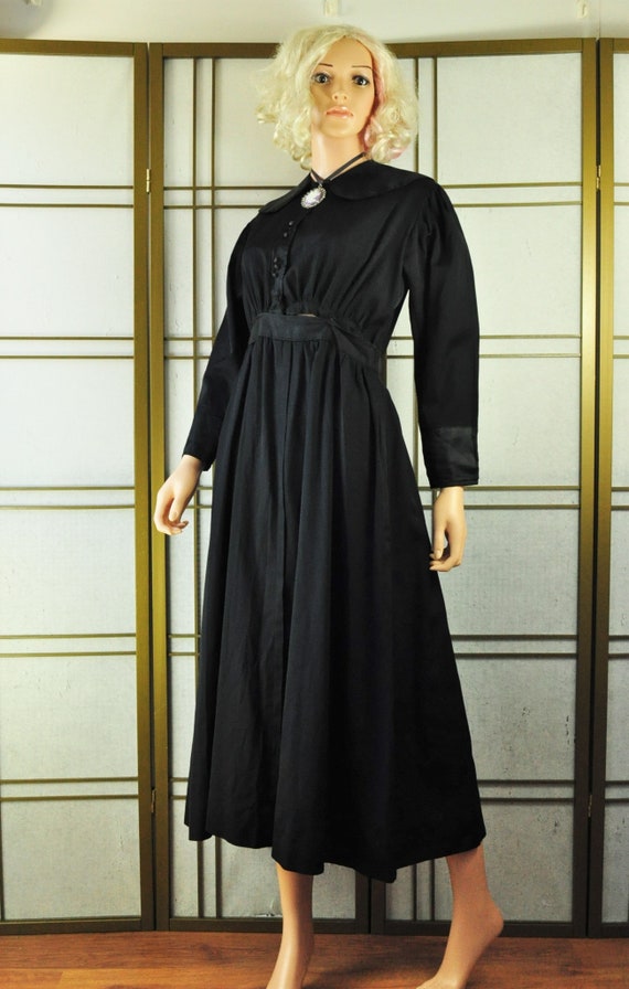Antique 1900s 20s Dress Post Edwardian Black Mourning | Etsy