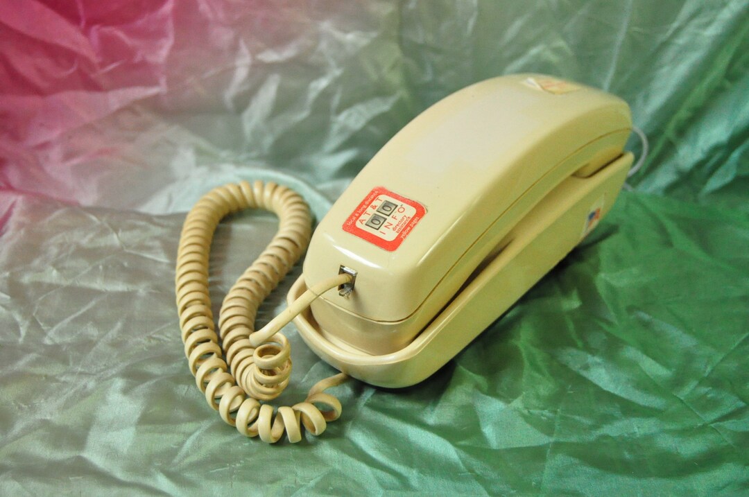 Vintage Push Button Dial Phone Trim Slim Line Telephone Untested as is ...