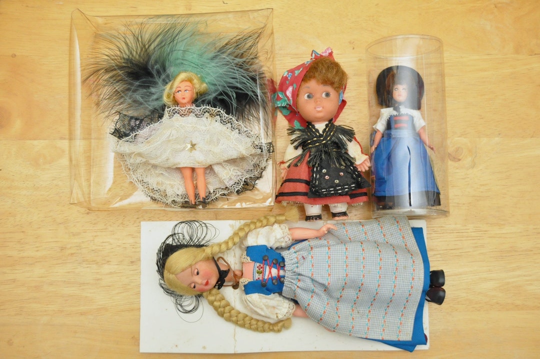 Vintage European Dolls Lot of 4 Bundle Display Decor Collectible as is ...