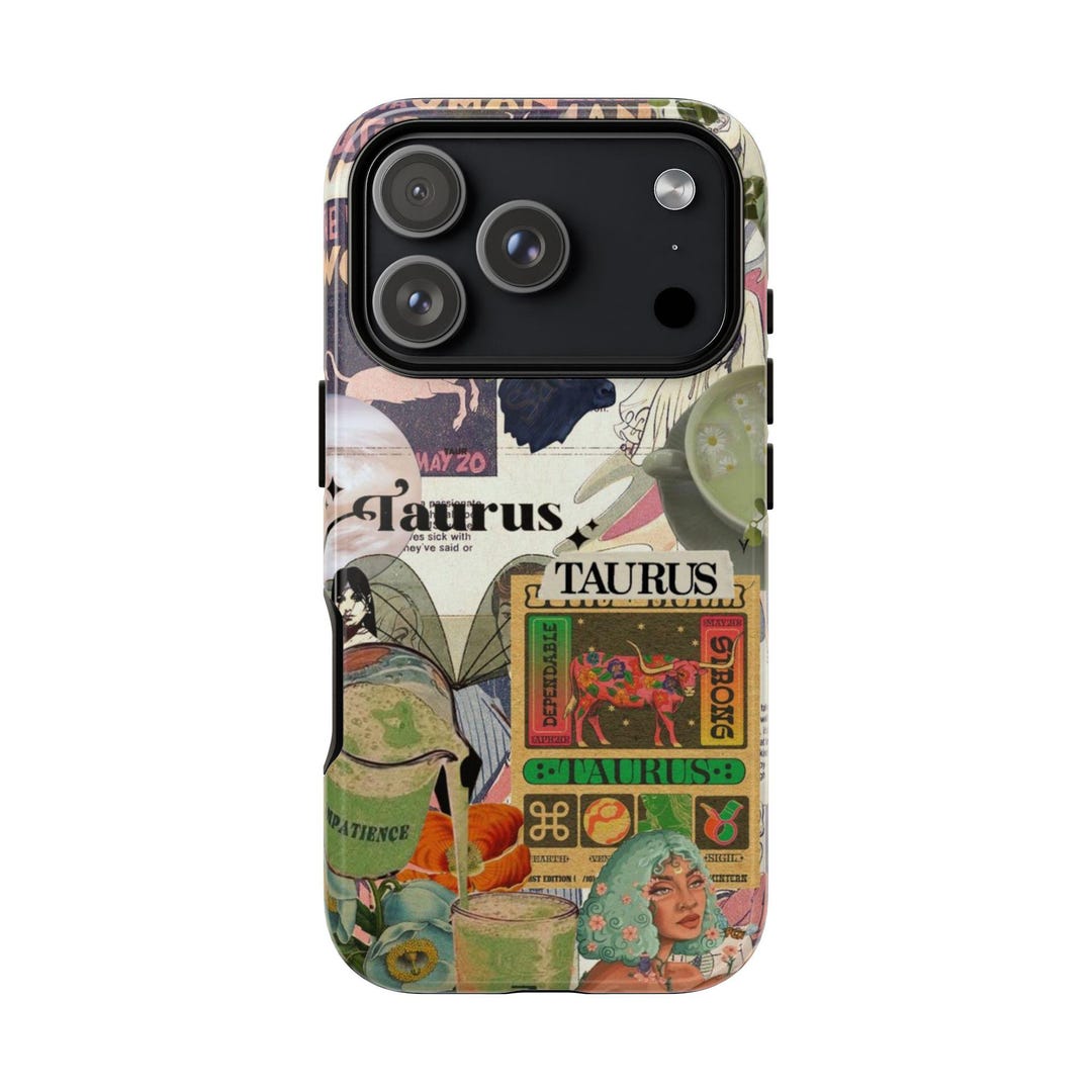 Taurus Zodiac Phone Case | Botanical Collage, Astrology Gift - Etsy