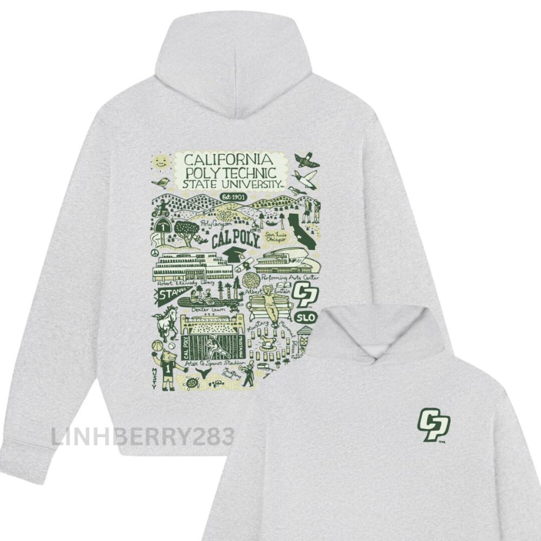 California Poly State University Hand Sketched Graphic Shirt, College ...