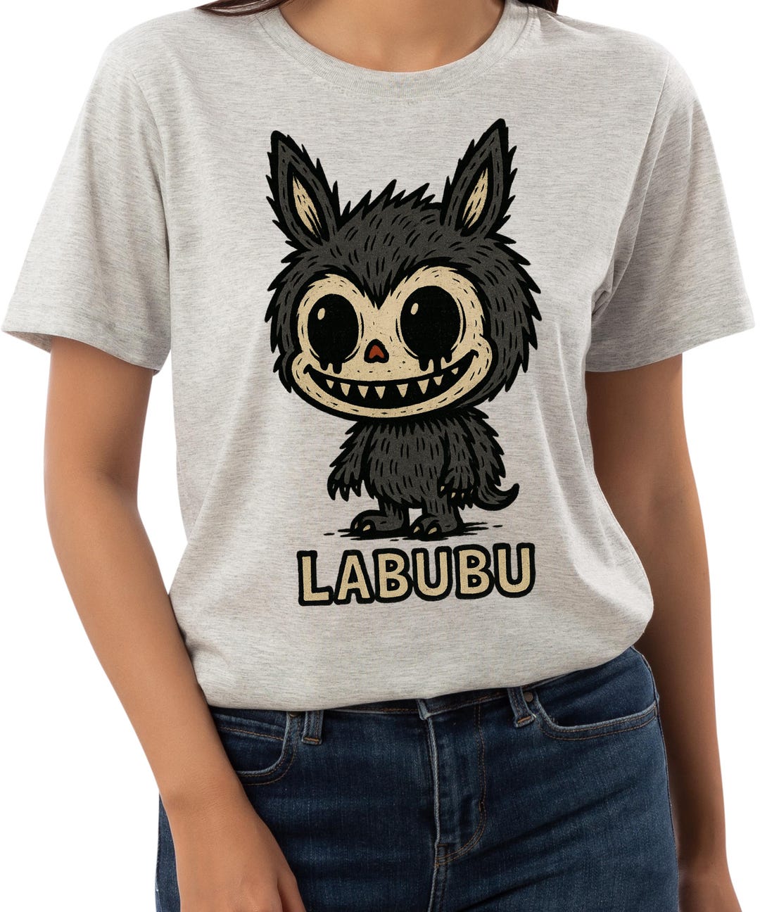 Labubu Monster PNG, Kawaii Creepy Monster Art, Halloween Sublimation ...