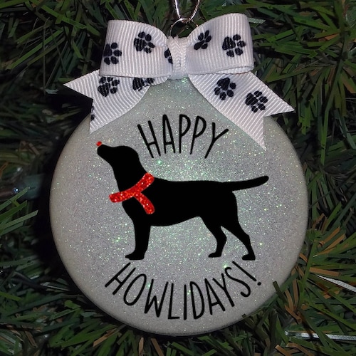 Lab Labrador Retriever Silver Floated Paper Christmas Ornament | Etsy