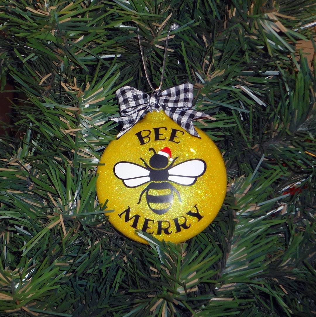 Honey Bee Santa Sparkle Christmas Ornament - Etsy