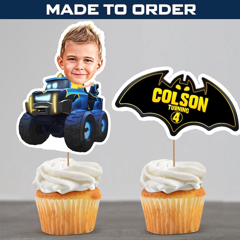 Personalized Batwheels Cake Topper: Custom Photo Birthday Decoration ...