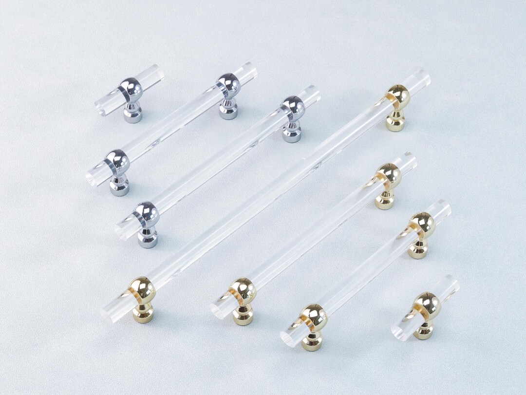 Acrylic T Type Knob Pulls Dresser Drawer Handles Kitchen Cabinet Pulls ...
