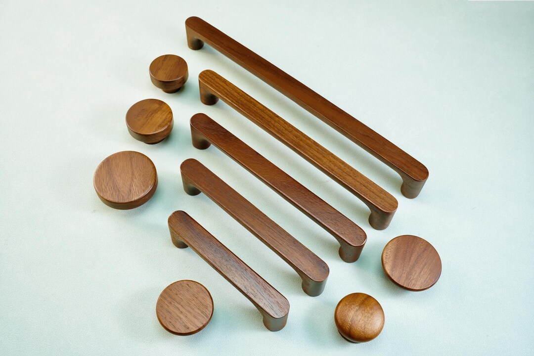 Bridge Style Black Walnut Wood Handles Beech Pulls Cabinet Door Handle ...