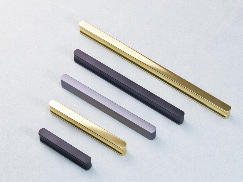 Solid H-type Long Handles Dresser Drawer Handles Gold Kitchen Cabinet ...