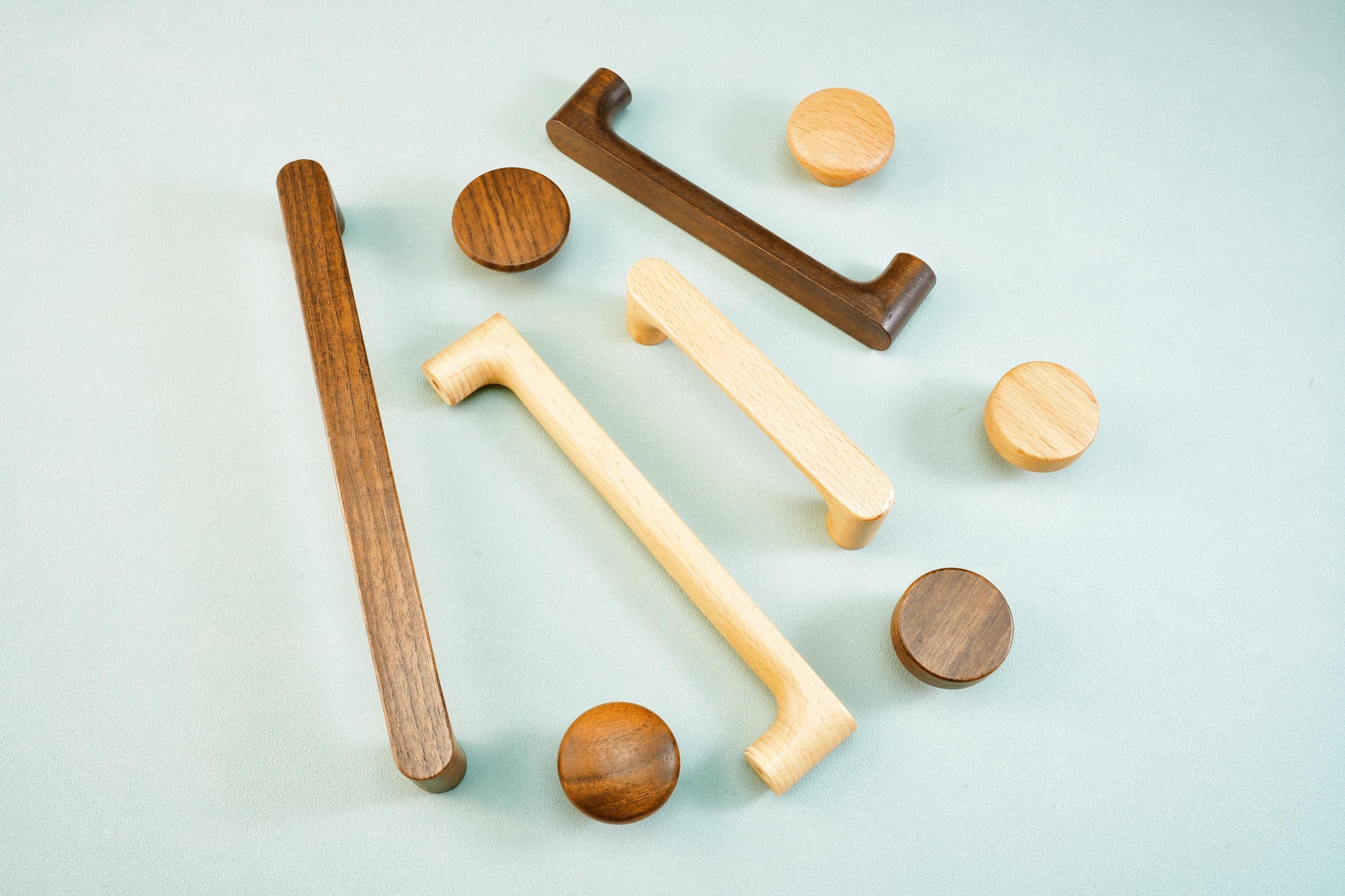 Bridge Style Black Walnut Wood Handles Beech Pulls Cabinet Door Handle ...