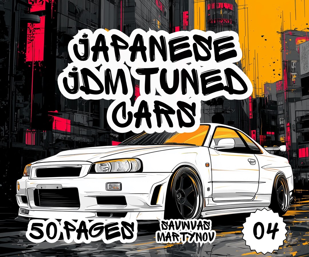 JDM Legends Coloring Book: 50 Japanese Tuned Cars - Etsy