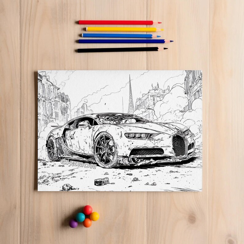 Destroyed Supercars Coloring Book: 55 Wrecked Luxury Car Pages - Etsy