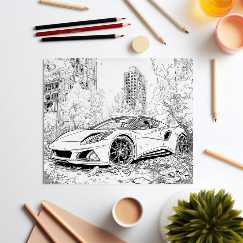 Destroyed Supercars Coloring Book: 55 Wrecked Luxury Car Pages - Etsy