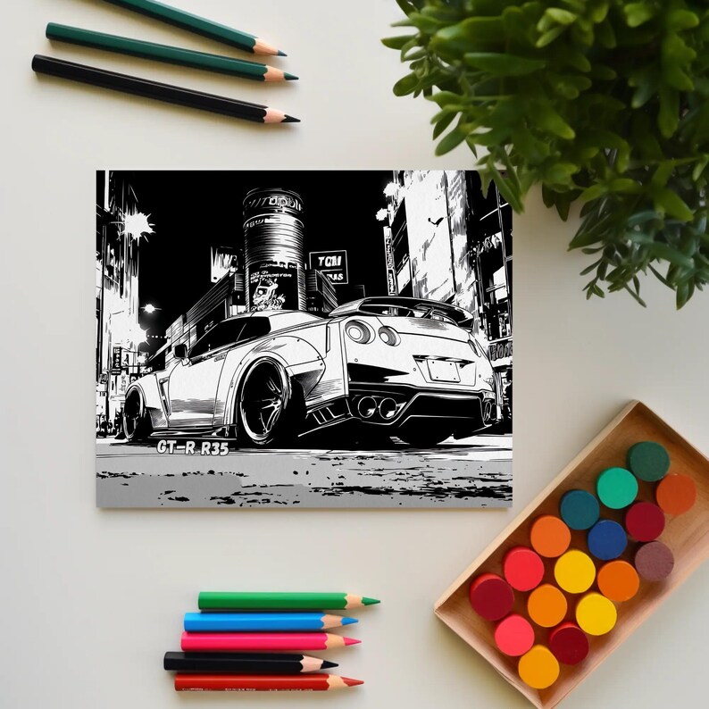 JDM Legends Coloring Book: 50 Japanese Tuned Cars - Etsy