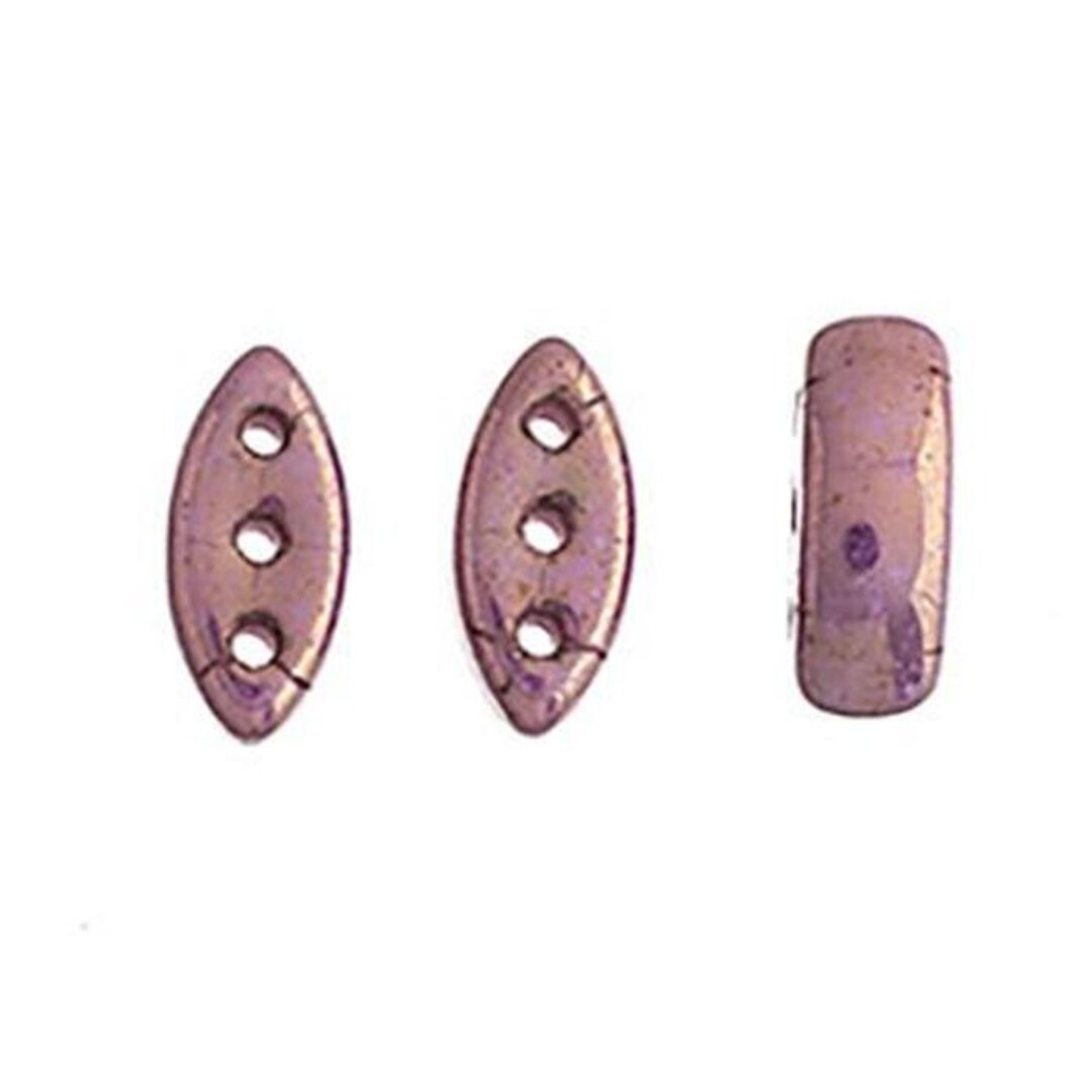 Chalk Violet Luster, Cali Beads, 3x8mm, 3 Hole Czech Beads, 5g (approx ...