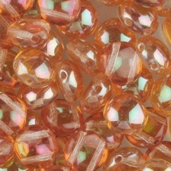 LUMI APRICOT Preciosa Candy Beads 2 hole Cabochon 8mm Czech Glass Beadweavng Beading Stringing Jewelry can7 Etsy Ireland