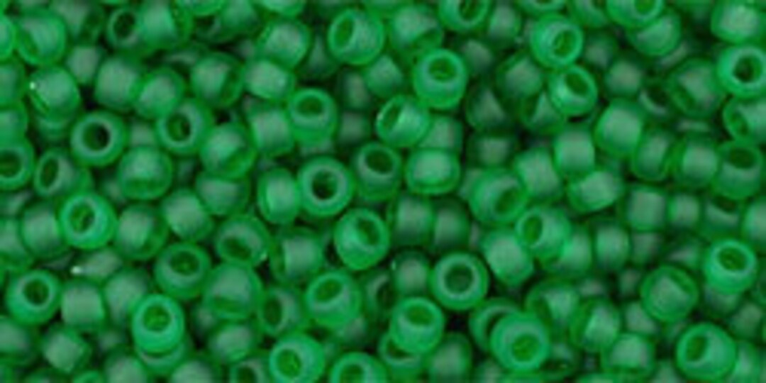 11/0, 8/0, #7BF, Transparent-frosted GRASS GREEN, Toho Seed Bead, Green ...