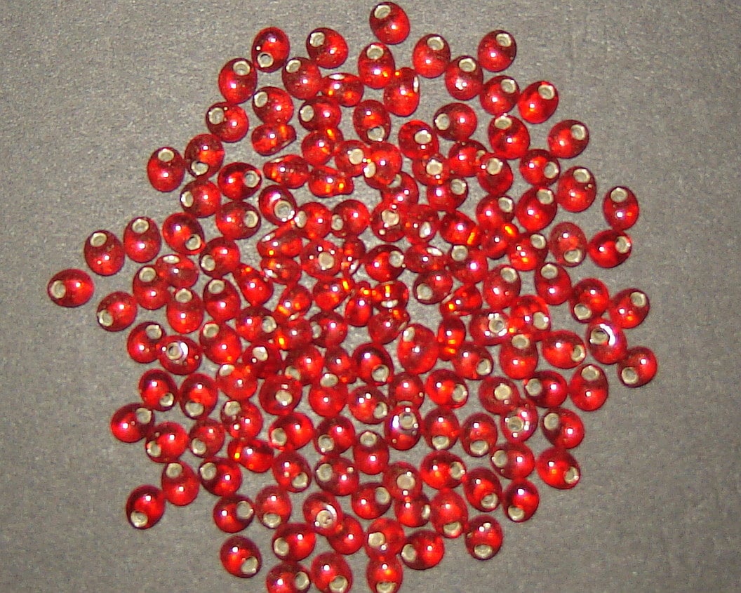 11 Transparent Silver Lined RUBY 4mm Magatama Miyuki Drop - Etsy