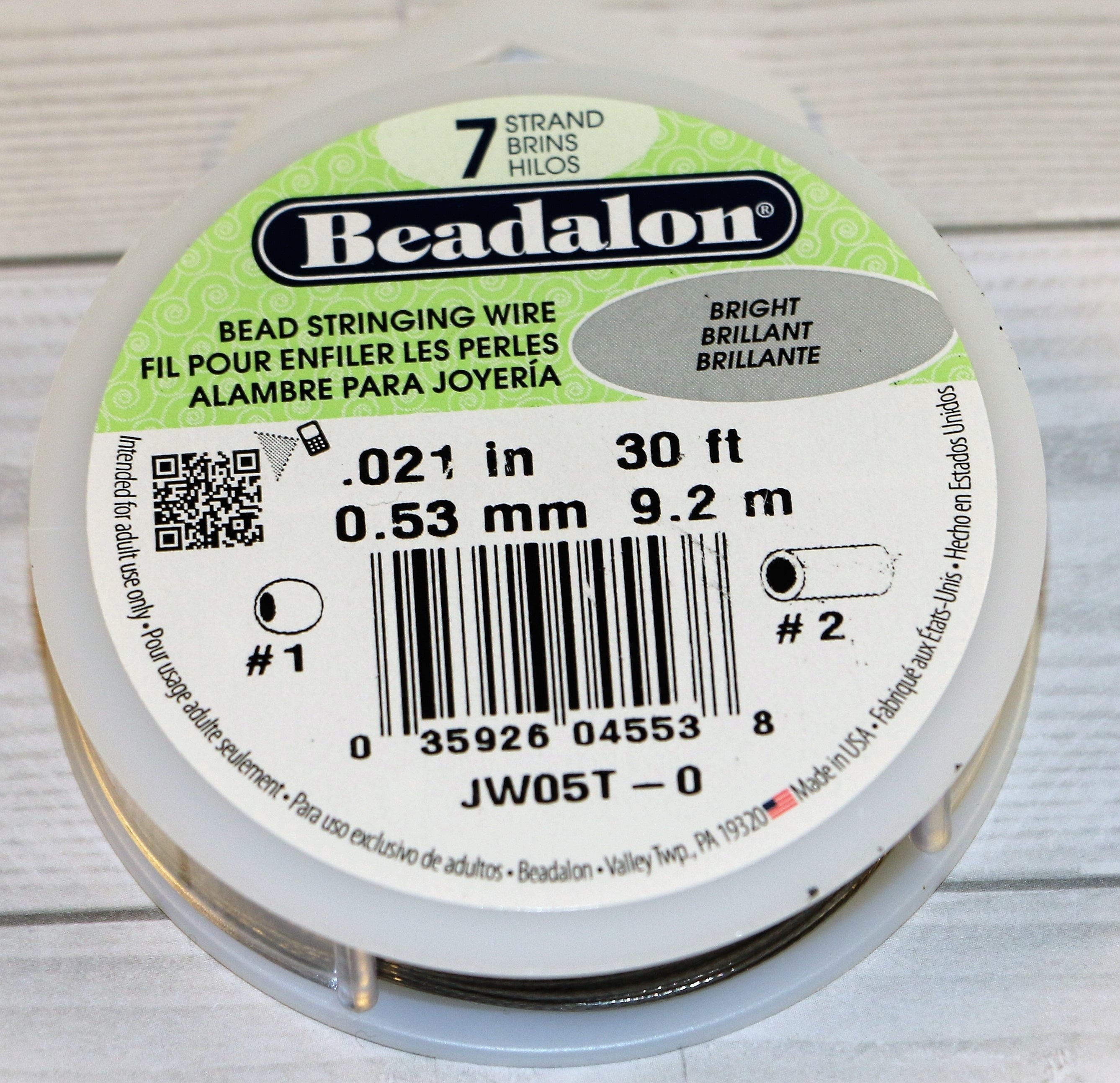 Bright Beadalon 7 Strand Beading Wire .021 Inches 0.53mm 30 Feet 9.2m BW4 Etsy