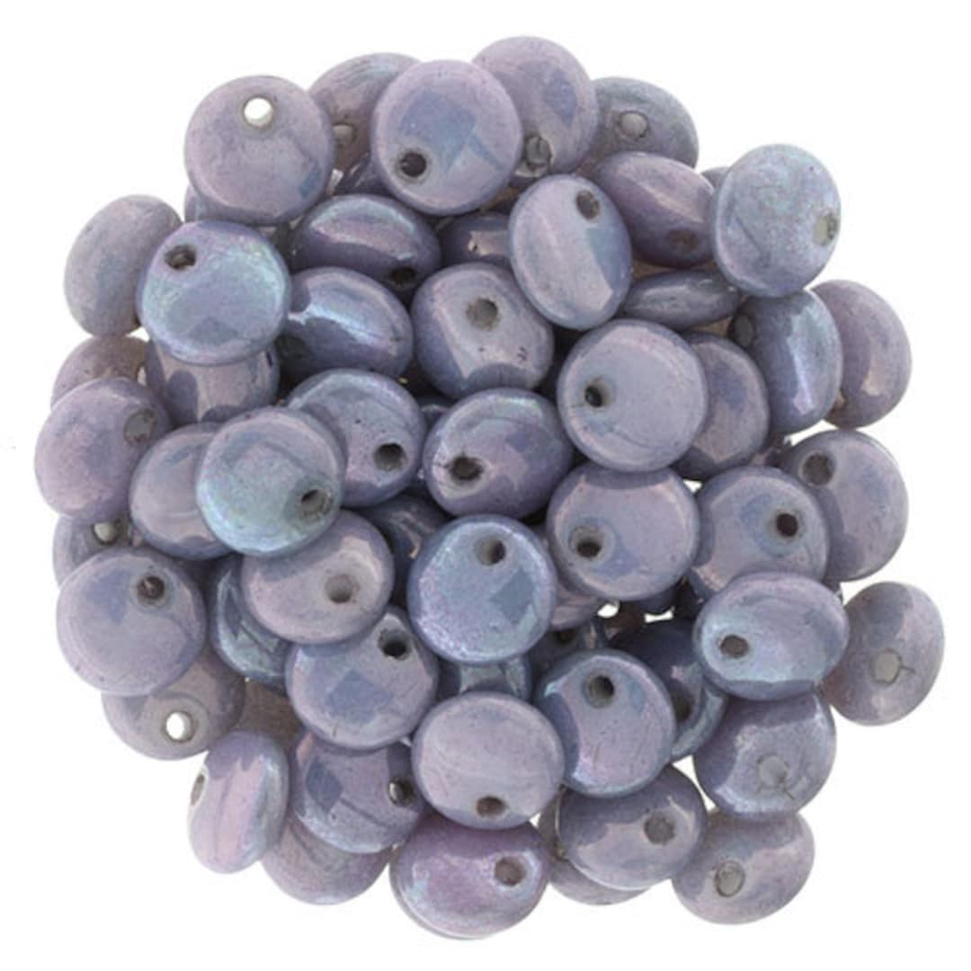 P15726, LUSTER Opaque AMETHYST, 25-50, 6mm Lentil Beads, One Hole ...