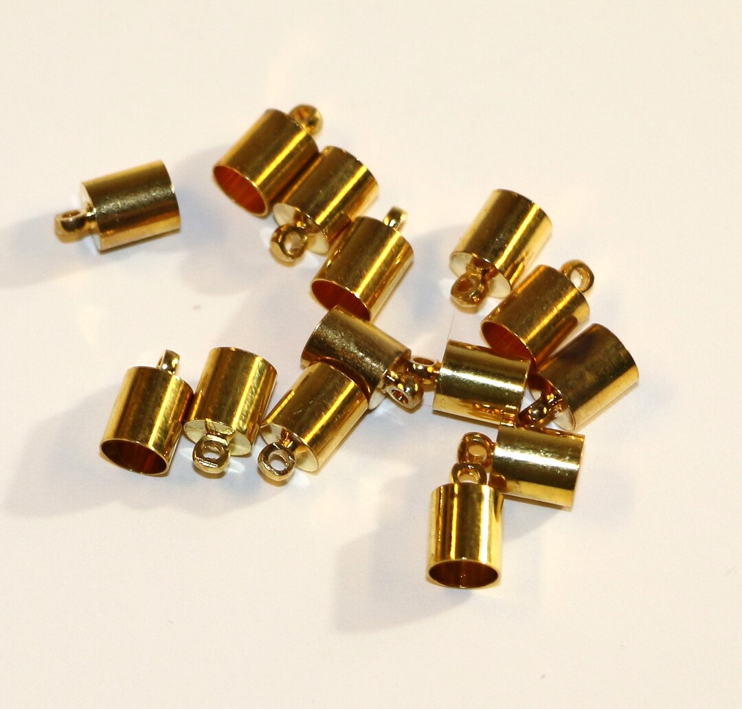 Barrel Ends, End Caps, Gold Plated, 6x10mm, 10x6mm, 2 Pcs, Nickel Free ...