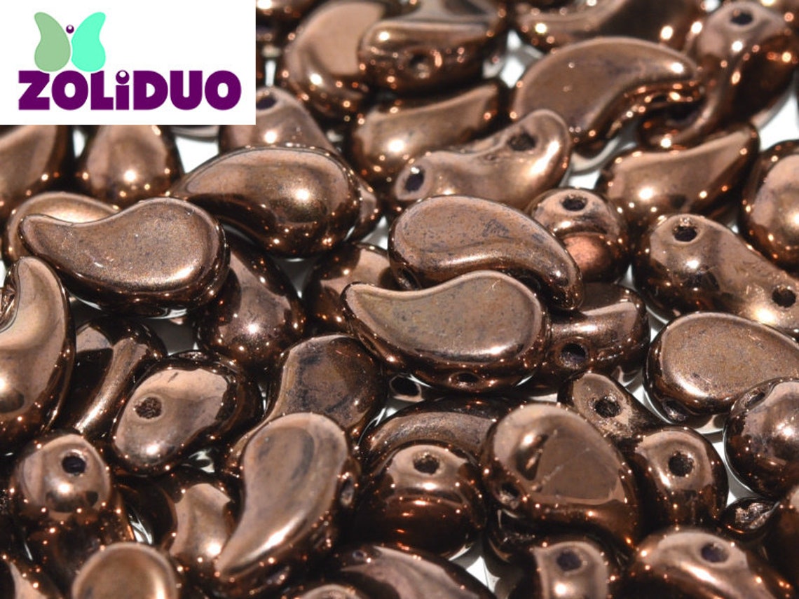 Zoliduo JET BRONZE right and Left Beads Czech Glass 2 - Etsy