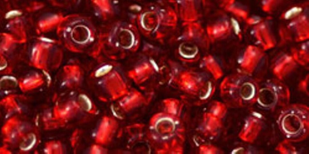 11/0, 8/0, 6/0, #25C, Silver-lined Ruby, Toho Seed Bead, Red, Siam ...