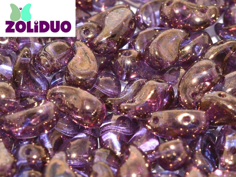 Zoliduo CRYSTAL BRONZE Right and Left Beads Czech Glass 2 | Etsy