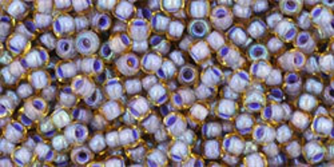 11/0, 8/0, #926, Inside-color Lt. Topaz/opaque LAVENDER Lined, Toho ...
