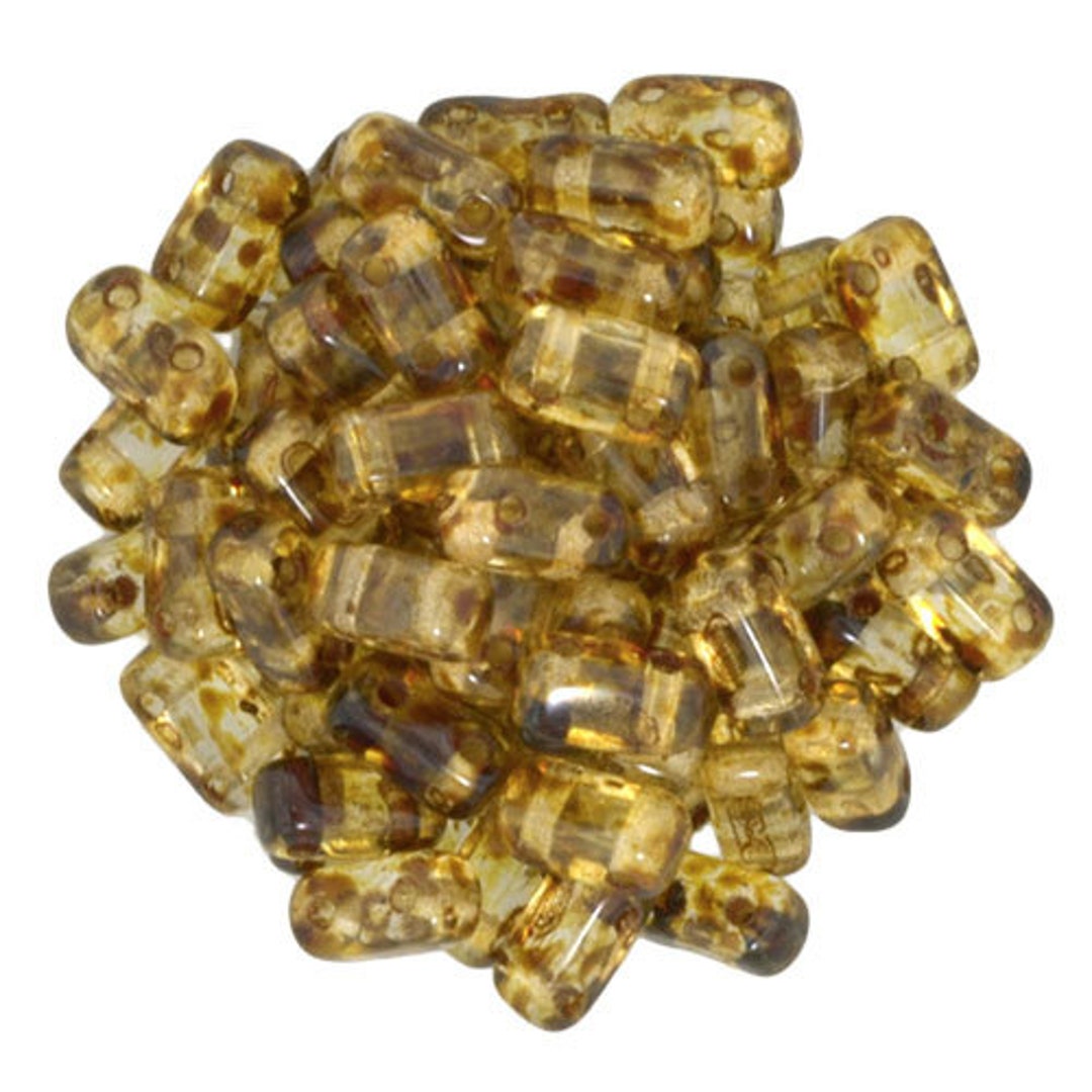 T0003, Crystal Picasso, Czechmates Bricks, 3/6mm, Two Hole, Czech Beads ...