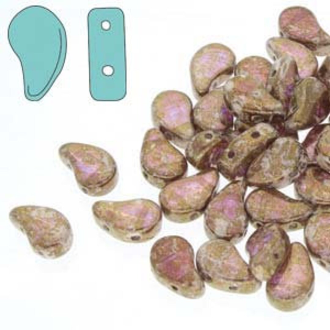 Paisley Duo, Crystal GLEAM SPREAD GLAZE, 10, 20 or 10 Grams, Czech ...