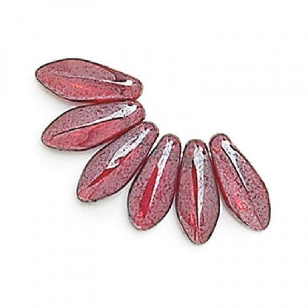 Light Garnet Shimmer, 3x11mm Daggers, 90100/14400, Side Drilled, Czech ...