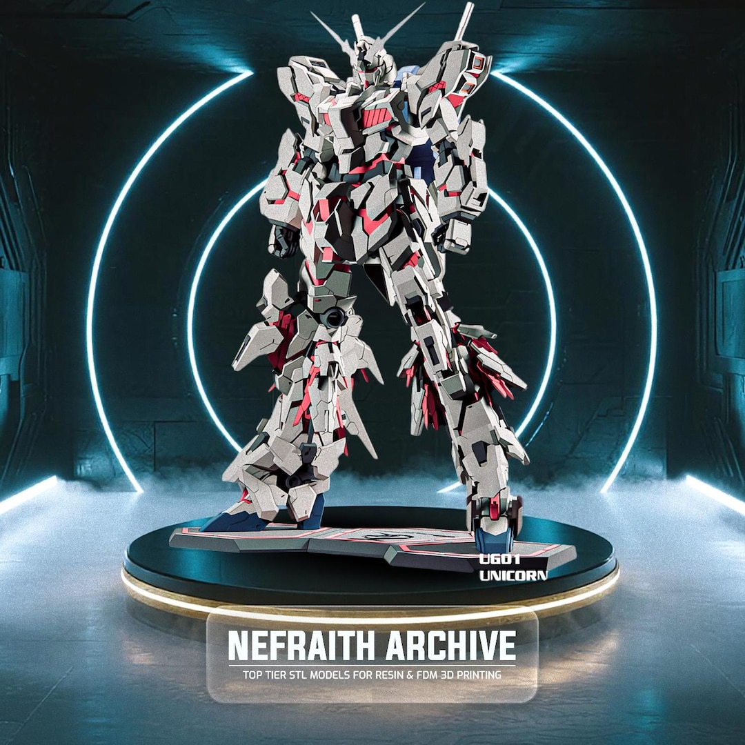 Unicorn Style Mecha 1/100 Scale Statue – Anime Robot 3D STL Print File ...