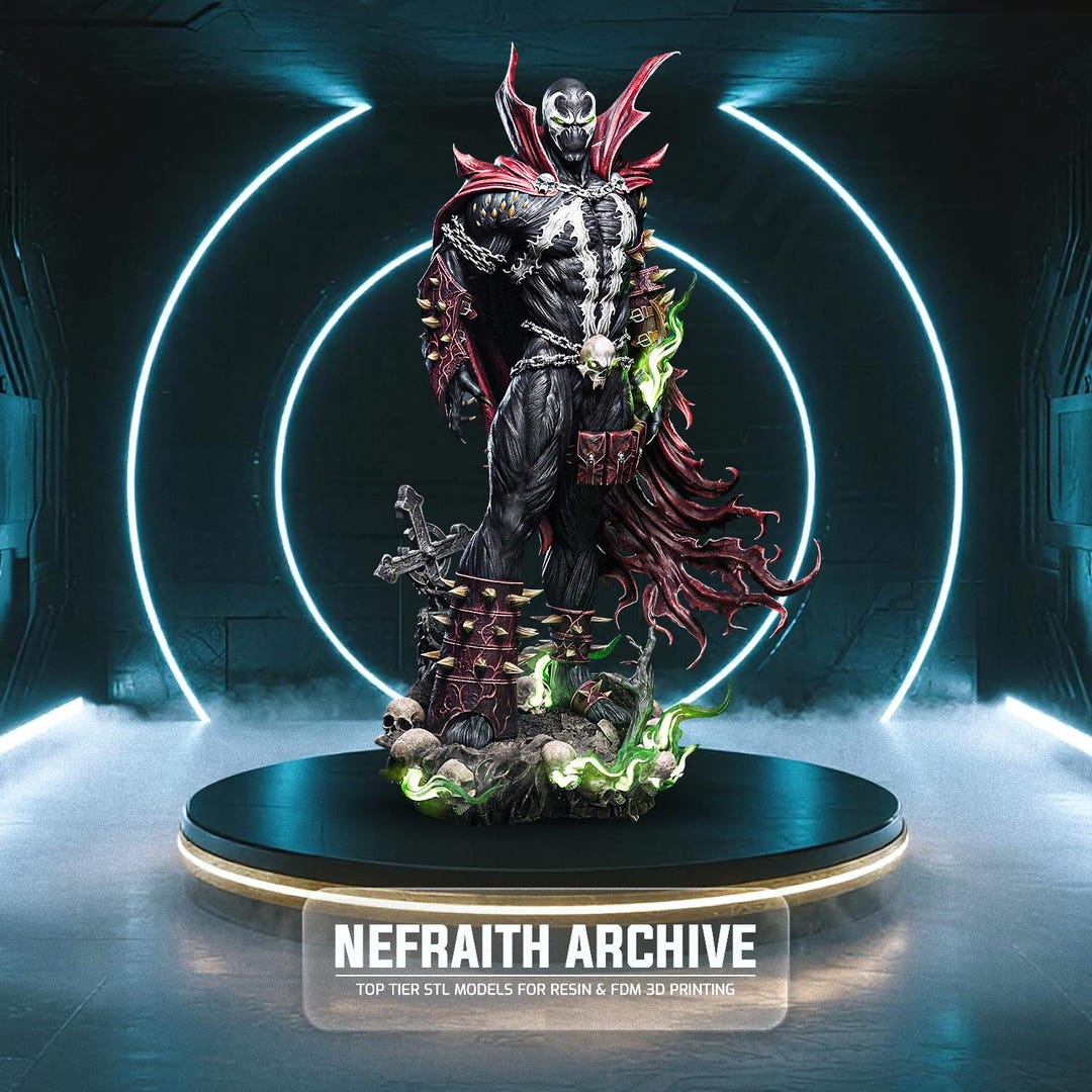 Spawn Inspired STL 3D Print File | Fanart Dark Hero Statue With Cape ...