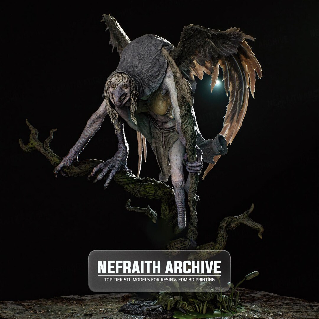 Grotesque Winged Monster 3D STL Model | Horror Creature 3D Print for ...